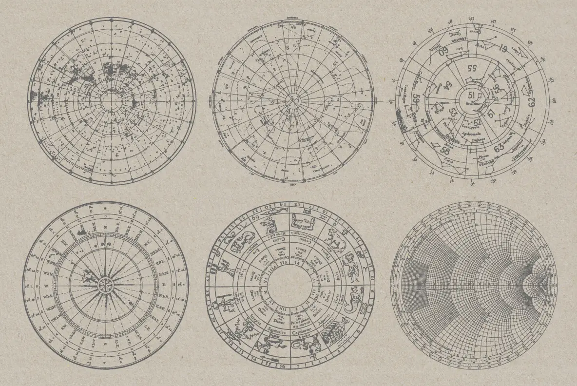 Vintage Charts - 12 Vectors Distressed - YouWorkForThem