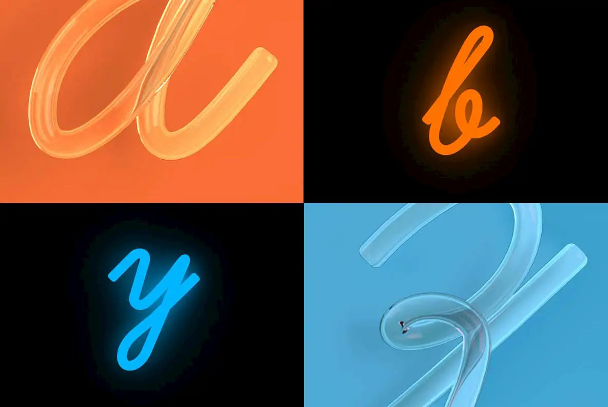 Cursive Neon Type Typography - YouWorkForThem