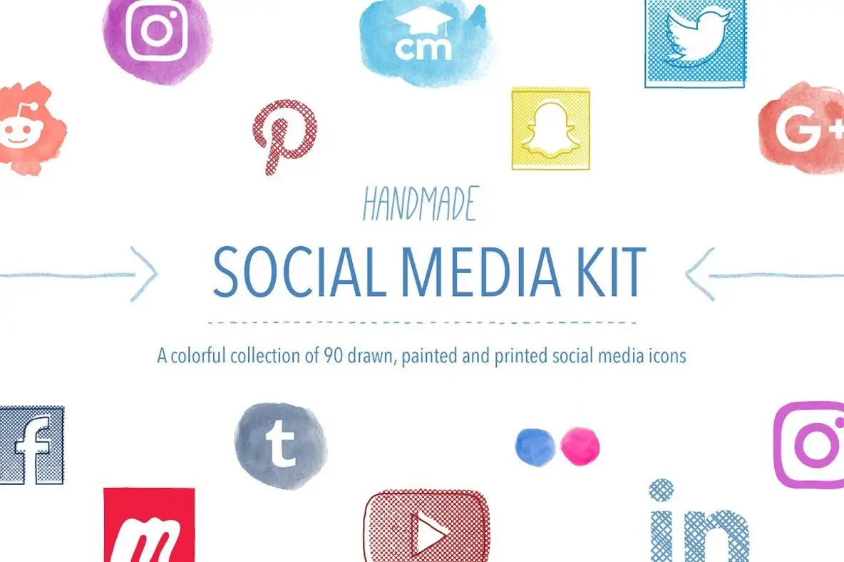 Handmade Social Media Icons Icons - YouWorkForThem