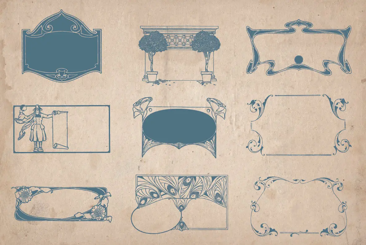 100 Vintage Frames Illustrations - YouWorkForThem