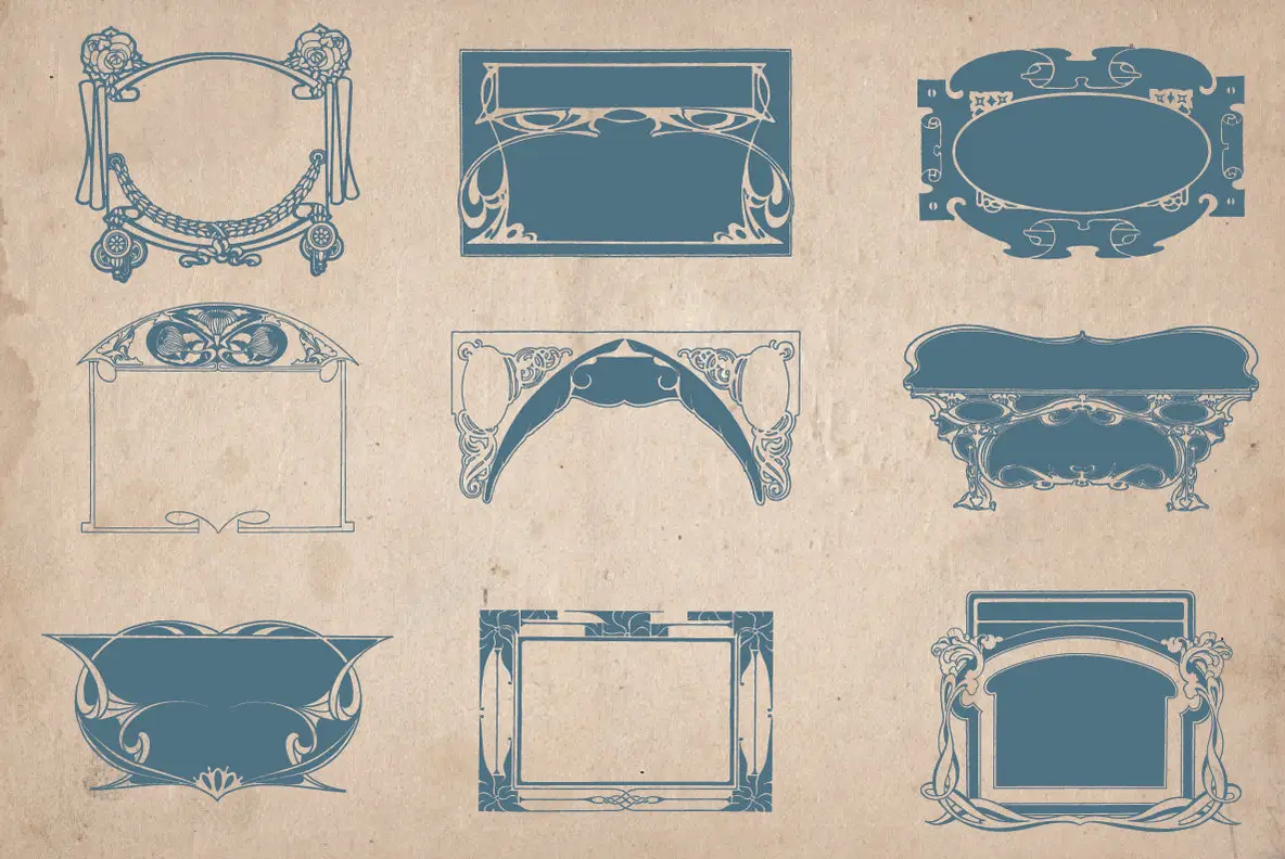 100 Vintage Frames Illustrations - YouWorkForThem