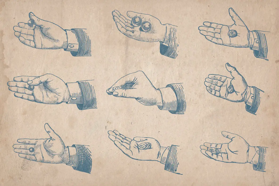 100 Vintage Hand Illustrations Graphics - YouWorkForThem