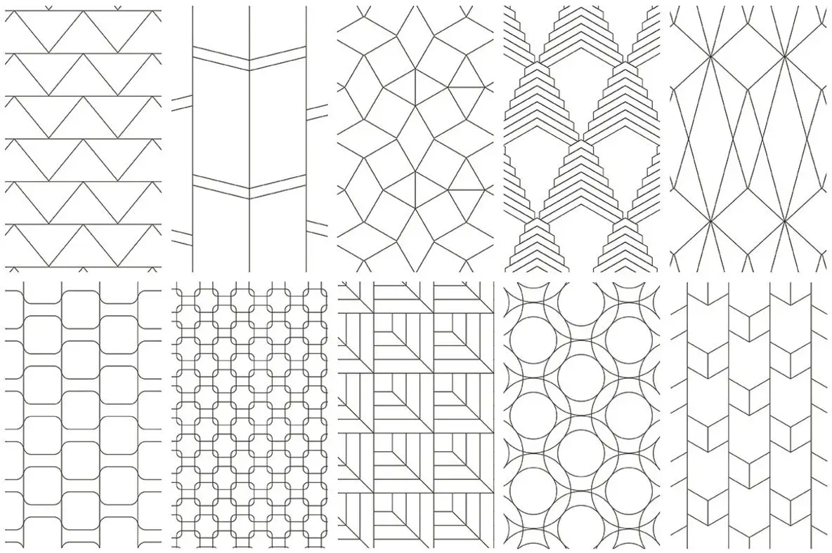 Simple Line Geometric Patterns Graphics - YouWorkForThem
