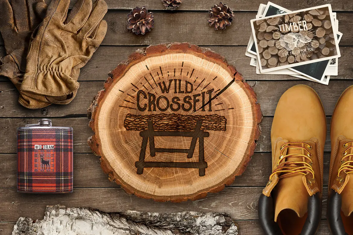 Lumberjack Vintage Badges 1 Illustrations - YouWorkForThem