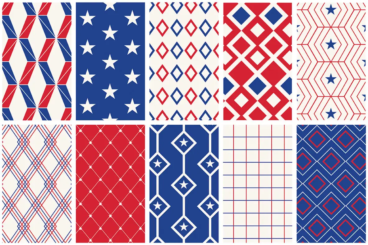 4th of July Patterns Graphics - YouWorkForThem