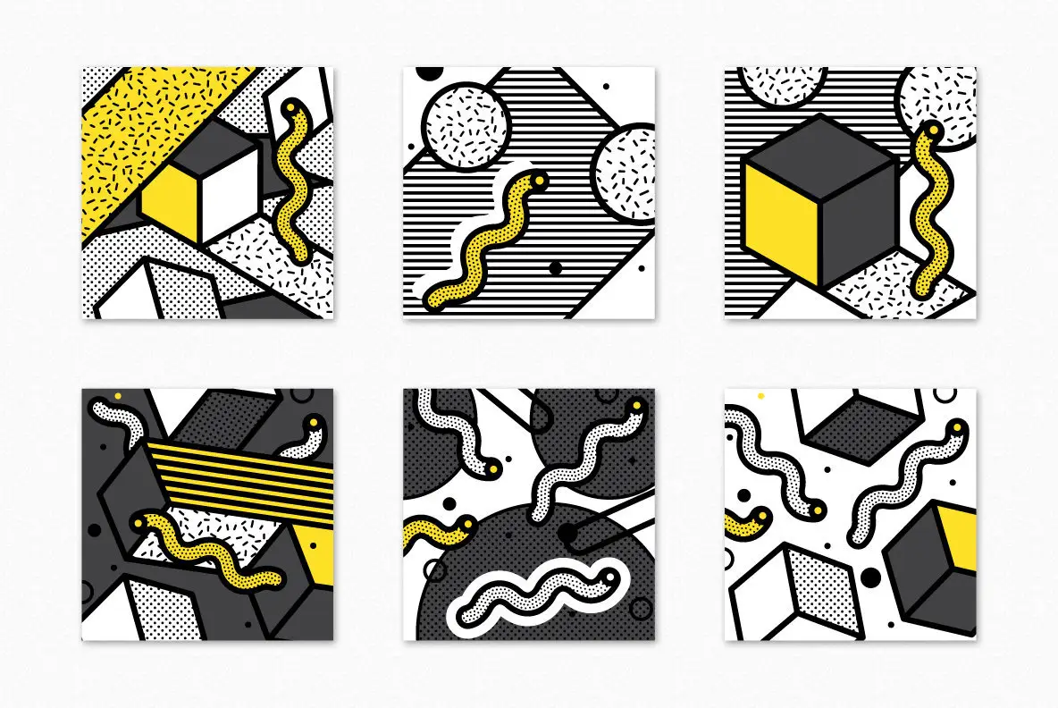 40 Neo Memphis Backgrounds Graphics - YouWorkForThem