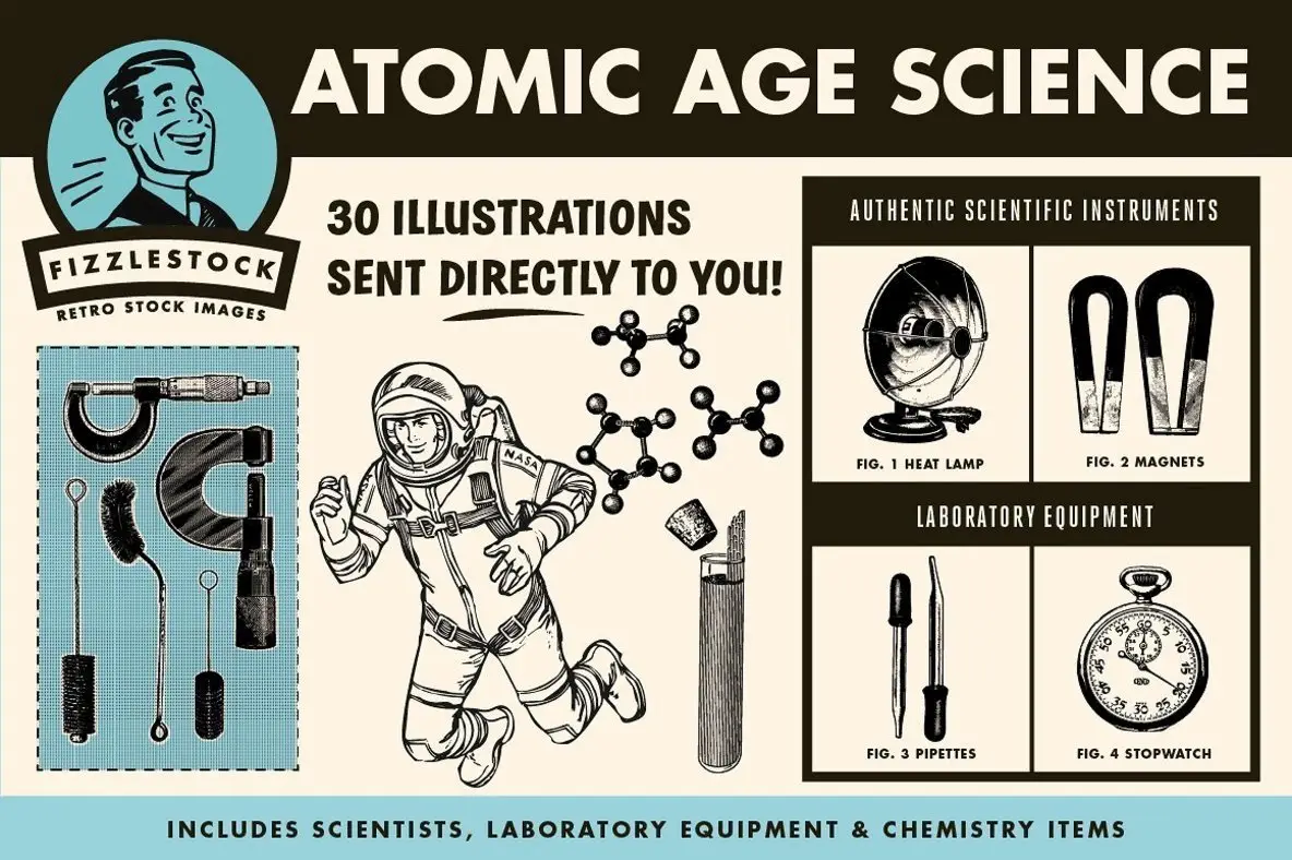 Atomic Age Science Part 2 Illustrations - YouWorkForThem