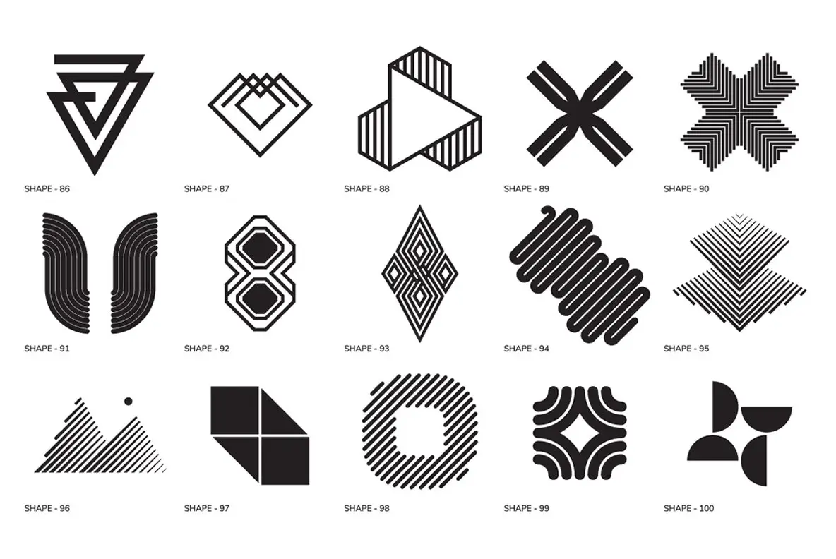 100 Geometric Shapes Part 1 Icons - YouWorkForThem