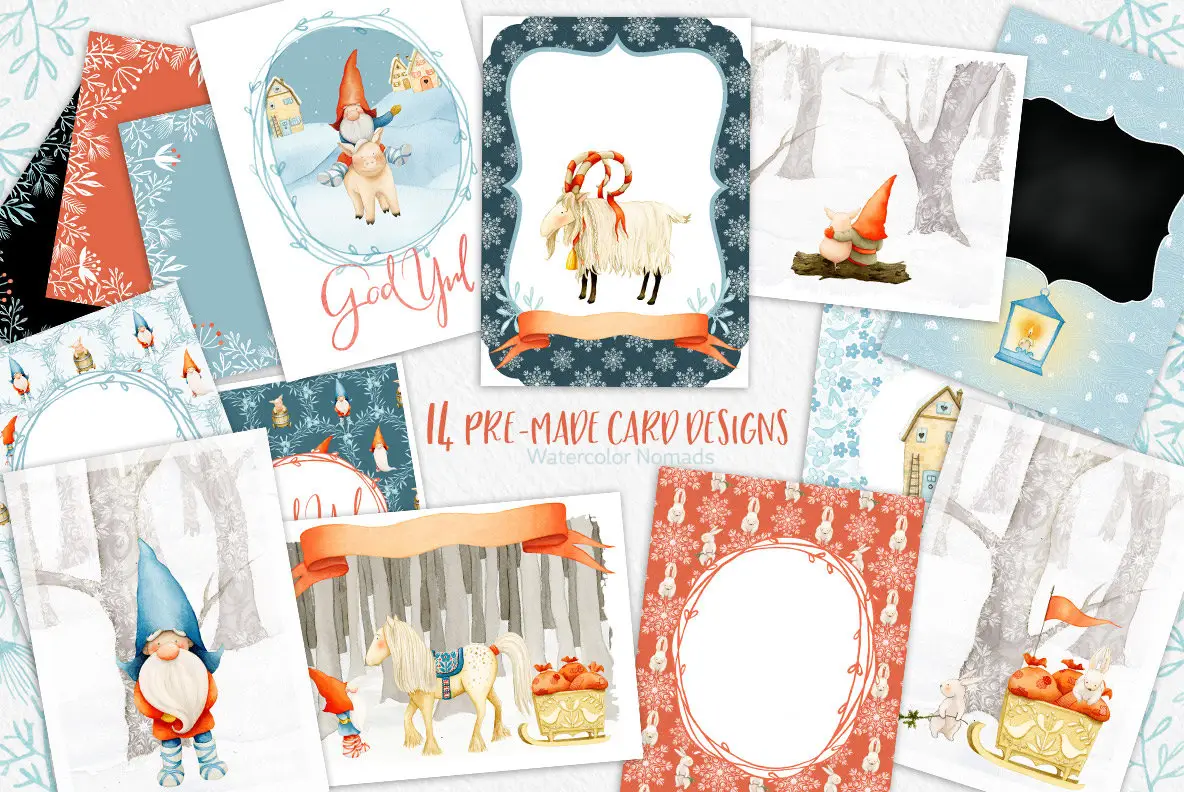 Yuletide Scandinavian Christmas Graphics - YouWorkForThem