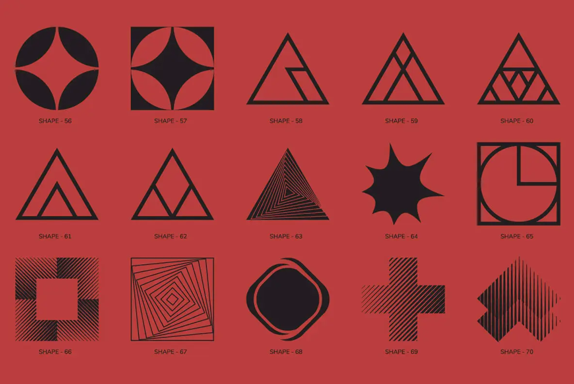 100 Geometric Shapes Part 3 Graphics - YouWorkForThem