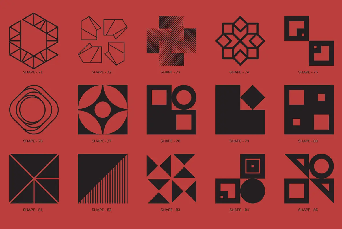 100 Geometric Shapes Part 3 Graphics - YouWorkForThem