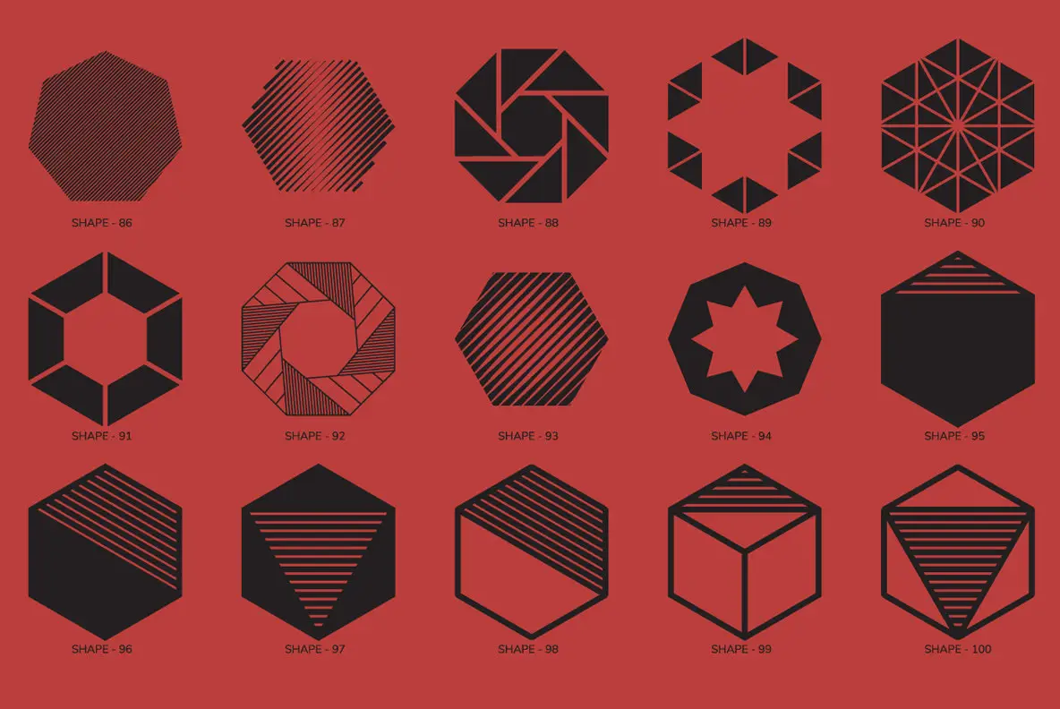 100 Geometric Shapes Part 3 Graphics - YouWorkForThem