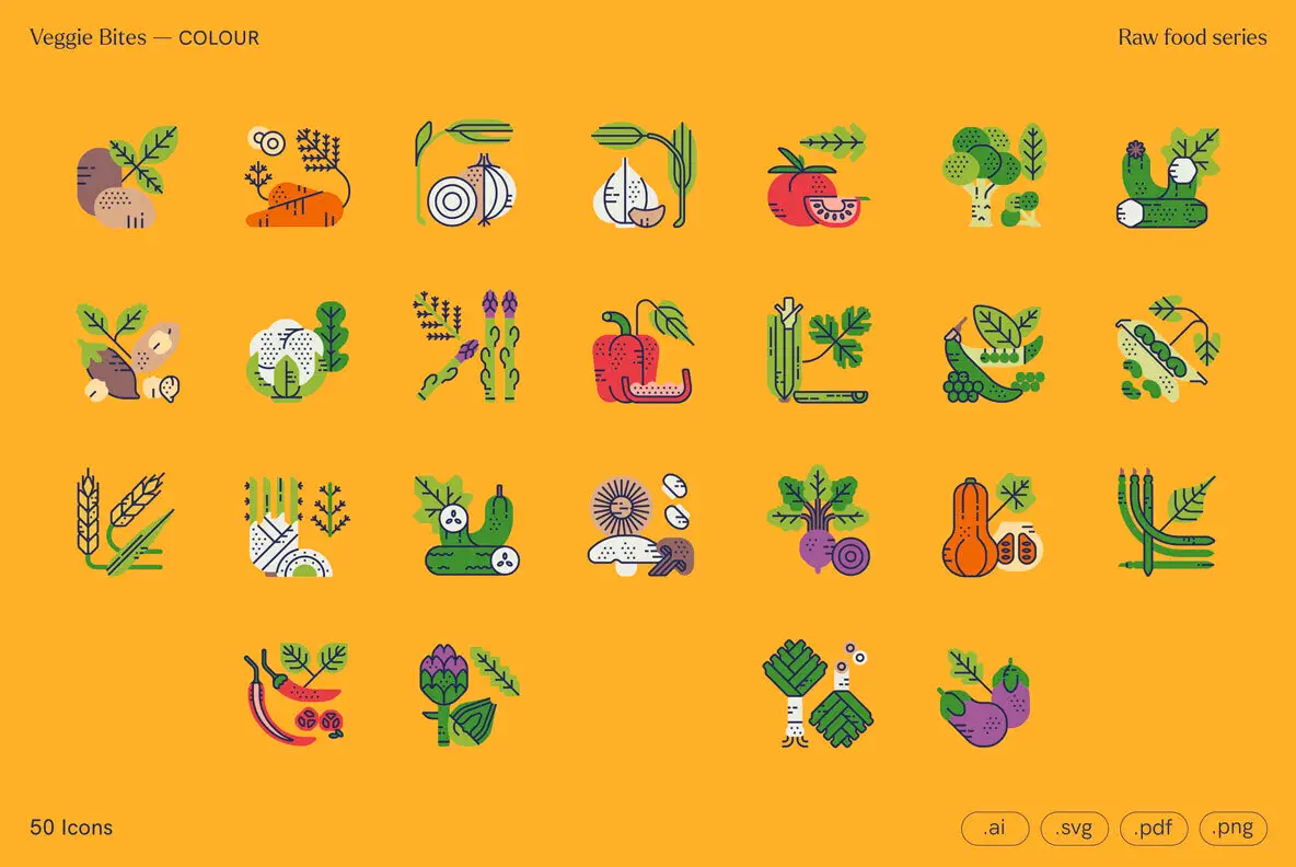 Veggie Bites / Food Icons Graphics - YouWorkForThem