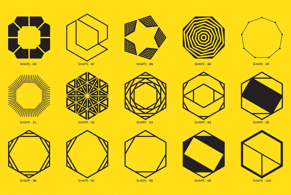100 Geometric Shapes Part 4 Graphics - YouWorkForThem