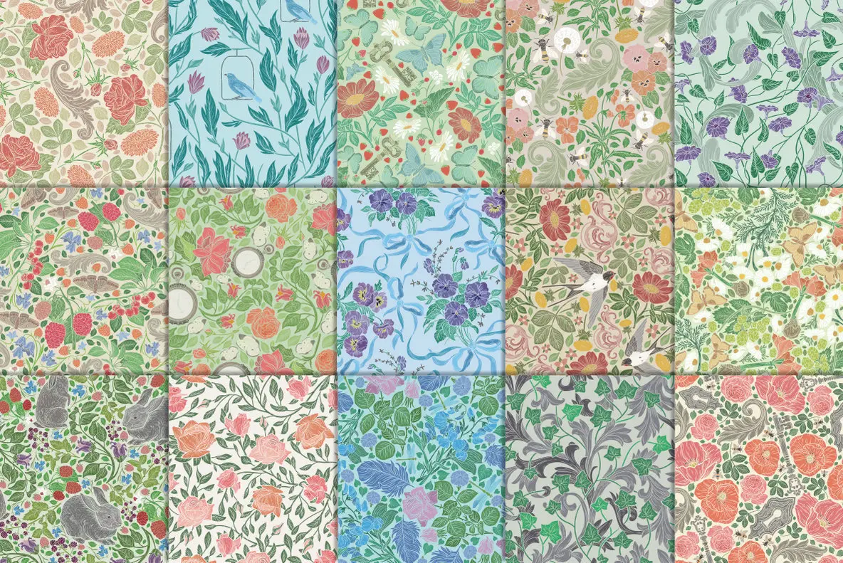 English Backyard Patterns Graphics - YouWorkForThem