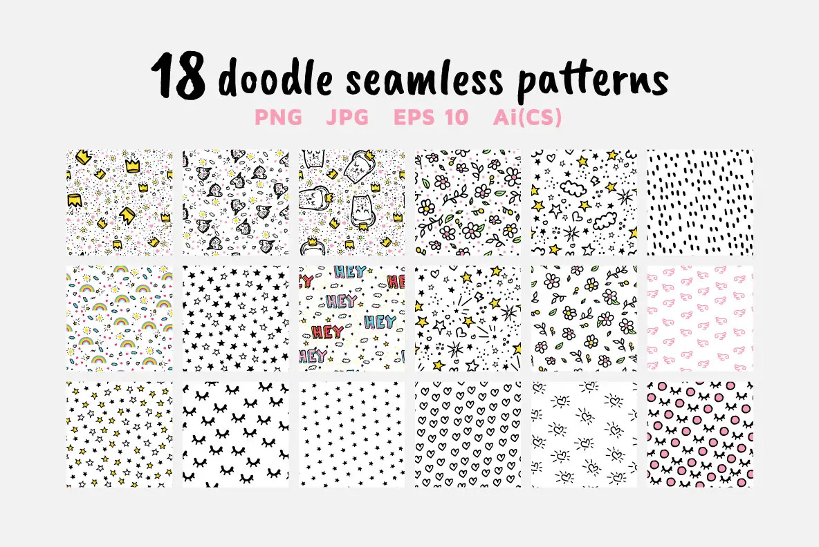 106+ Vector Doodles Seamless Patterns Graphics - YouWorkForThem