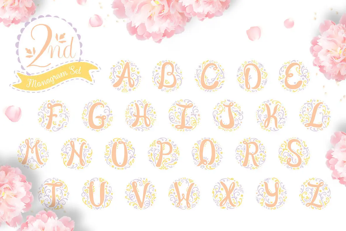 Lovely Monogram Twins Graphics - YouWorkForThem