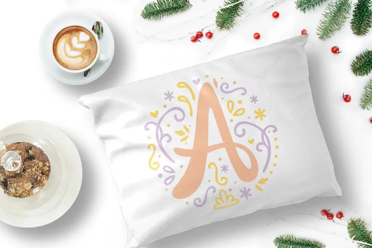 Lovely Monogram Twins Graphics - YouWorkForThem