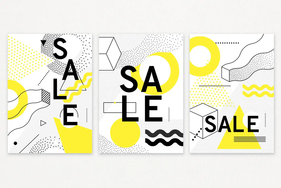 60 Geometric Shapes 30 Posters Abstract - YouWorkForThem