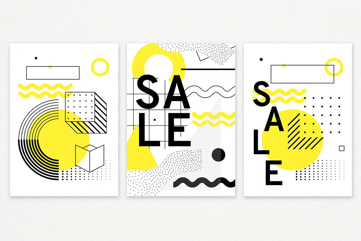 60 Geometric Shapes 30 Posters Abstract - YouWorkForThem