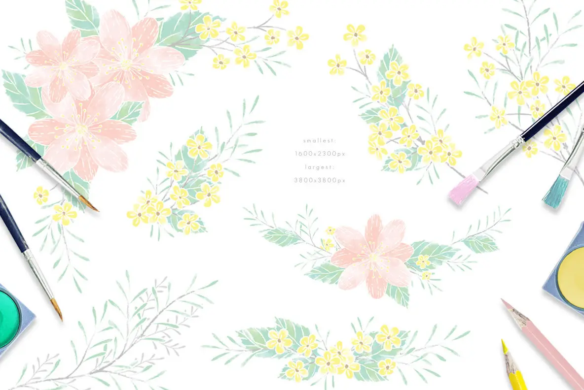Gentle Spring Bloom + MONOGRAMS Graphics - YouWorkForThem