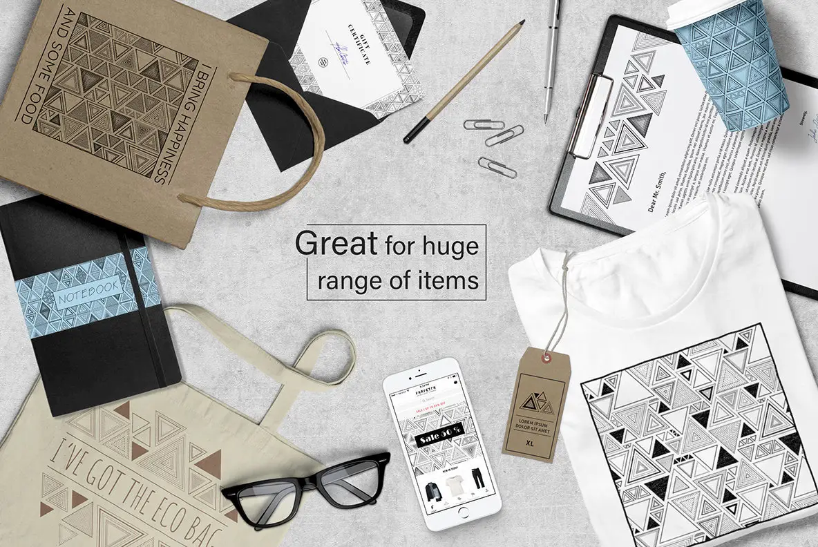 Triangles Patterns Borders Graphics - YouWorkForThem