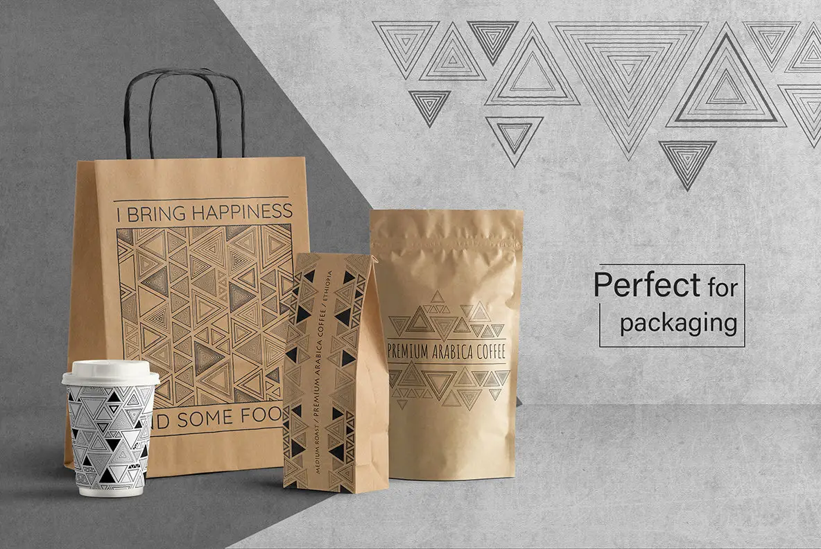 Triangles Patterns Borders Graphics - YouWorkForThem