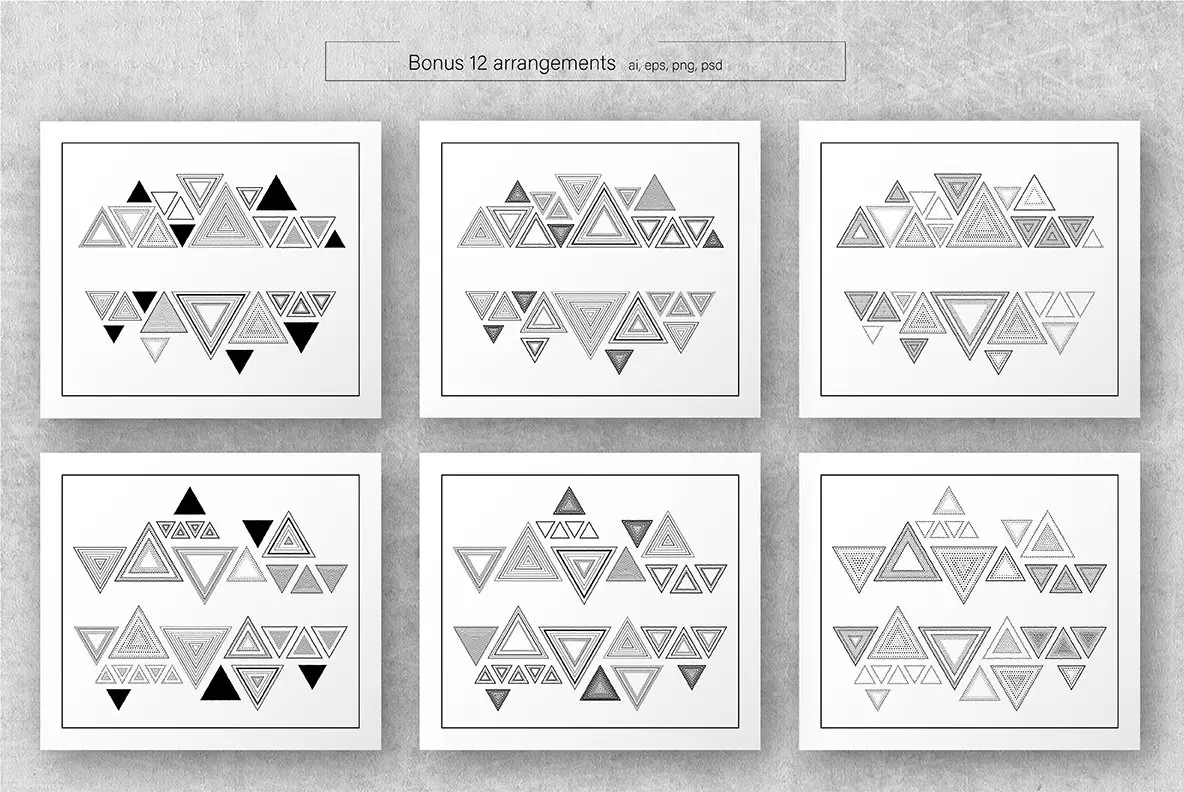 Triangles Patterns Borders Graphics - YouWorkForThem