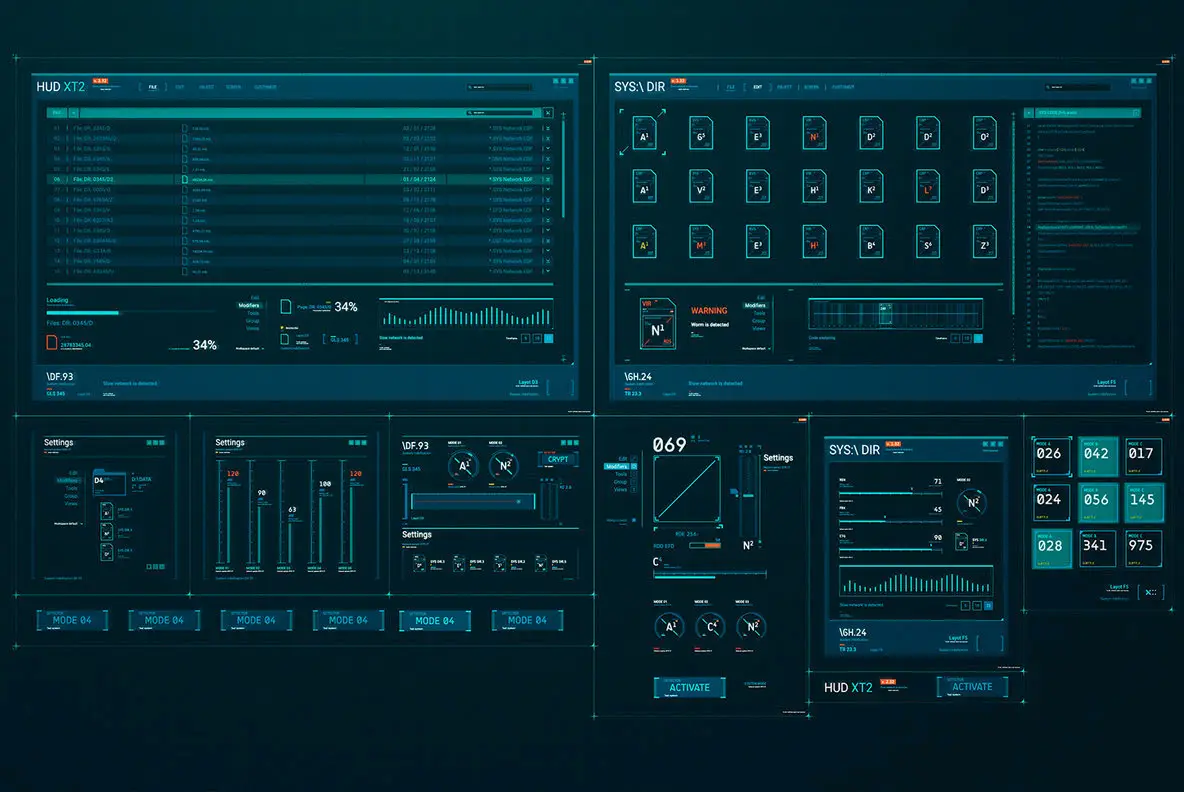 Futuristic HUD Interface UI XT2 Graphics - YouWorkForThem