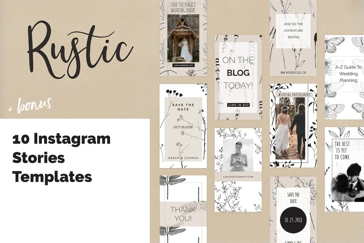 Rustic Patterns Instagram Stories Graphics - YouWorkForThem