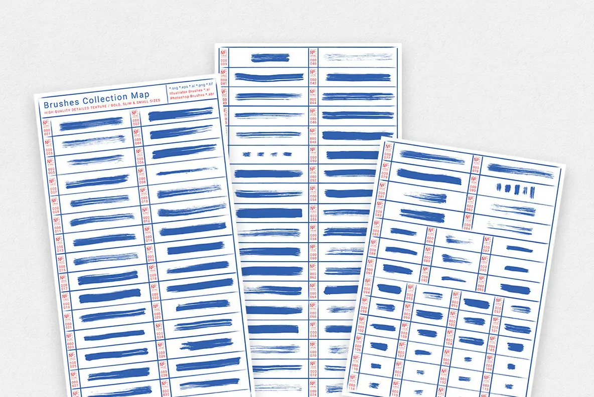 117 Paint Stroke Brushes for Illustrator Photoshop Graphics ...