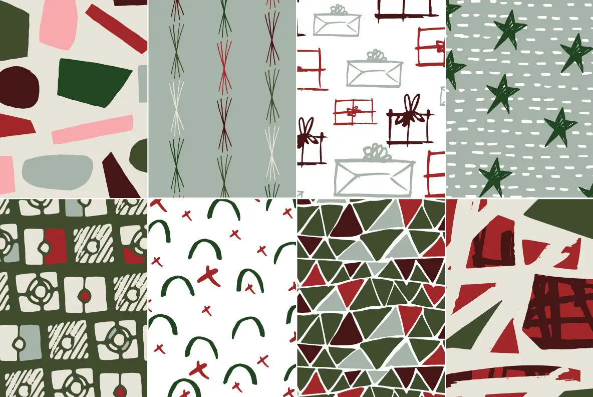 Festive Holiday Design Suite Patterns - YouWorkForThem