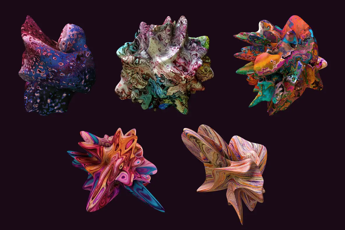 Color Forms - 20 Experimental Isolated Shapes Graphics - YouWorkForThem