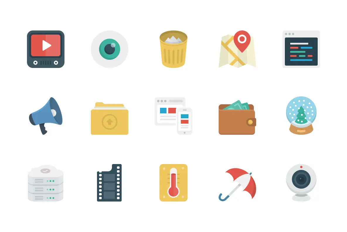 Basic Flat Icon Set Graphics - YouWorkForThem