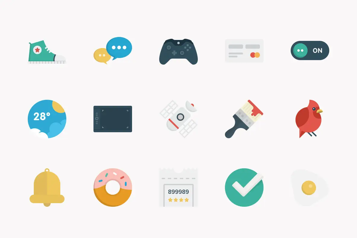 Basic Flat Icon Set Graphics - YouWorkForThem