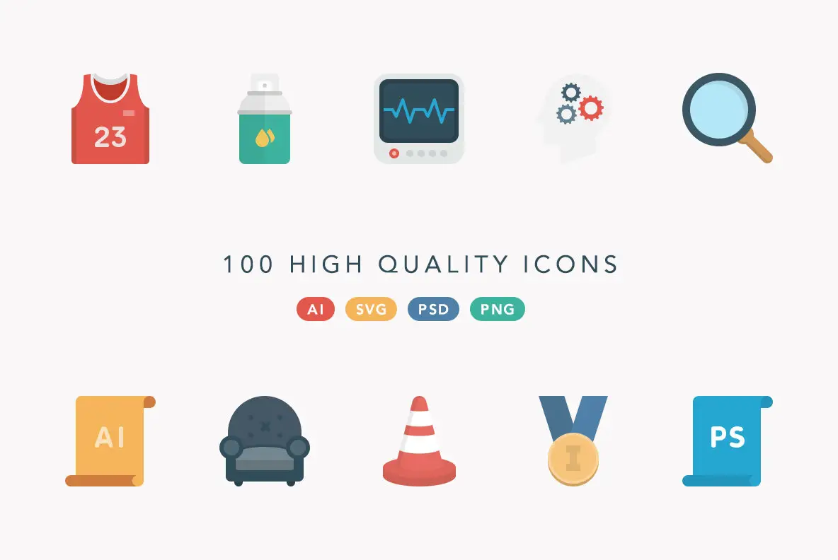 Basic Flat Icon Set Graphics - YouWorkForThem