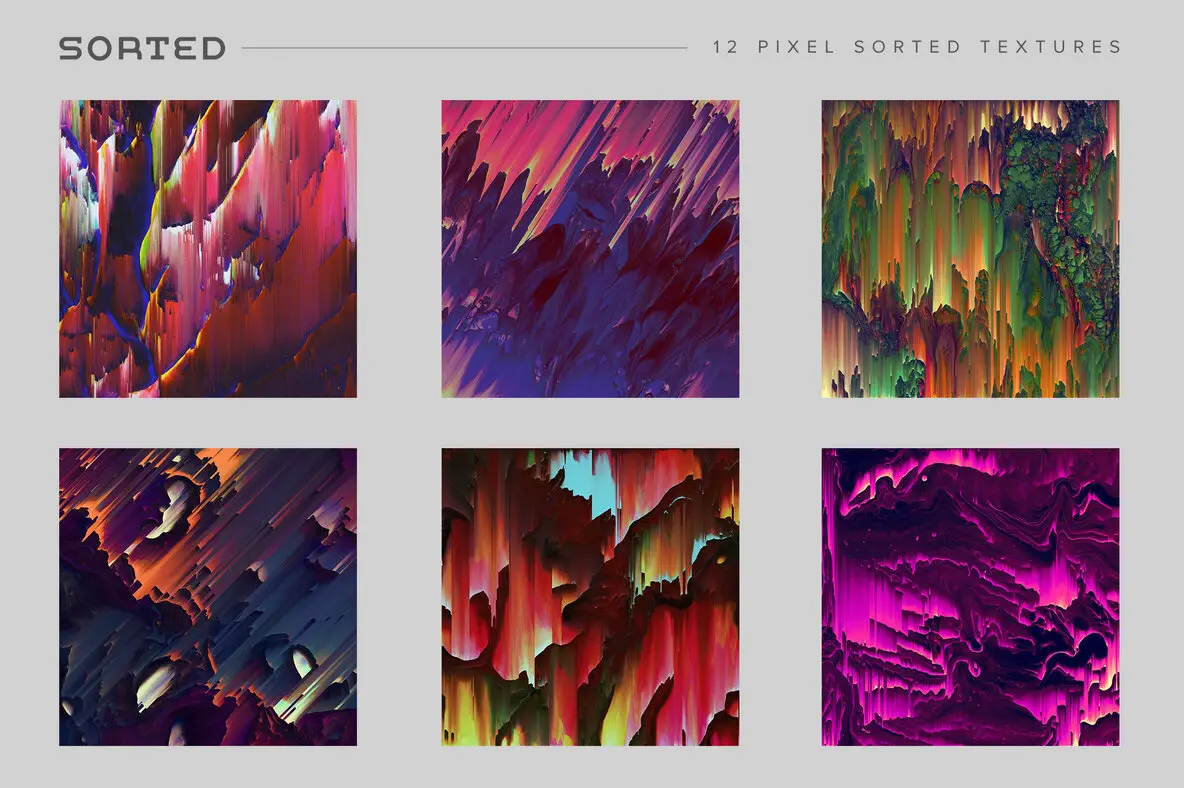 Sorted - 12 Pixel Sorted Textures Graphics - YouWorkForThem
