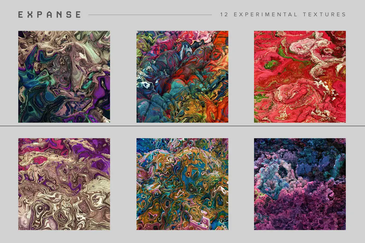 Expanse—12 Experimental Textures Abstract - YouWorkForThem