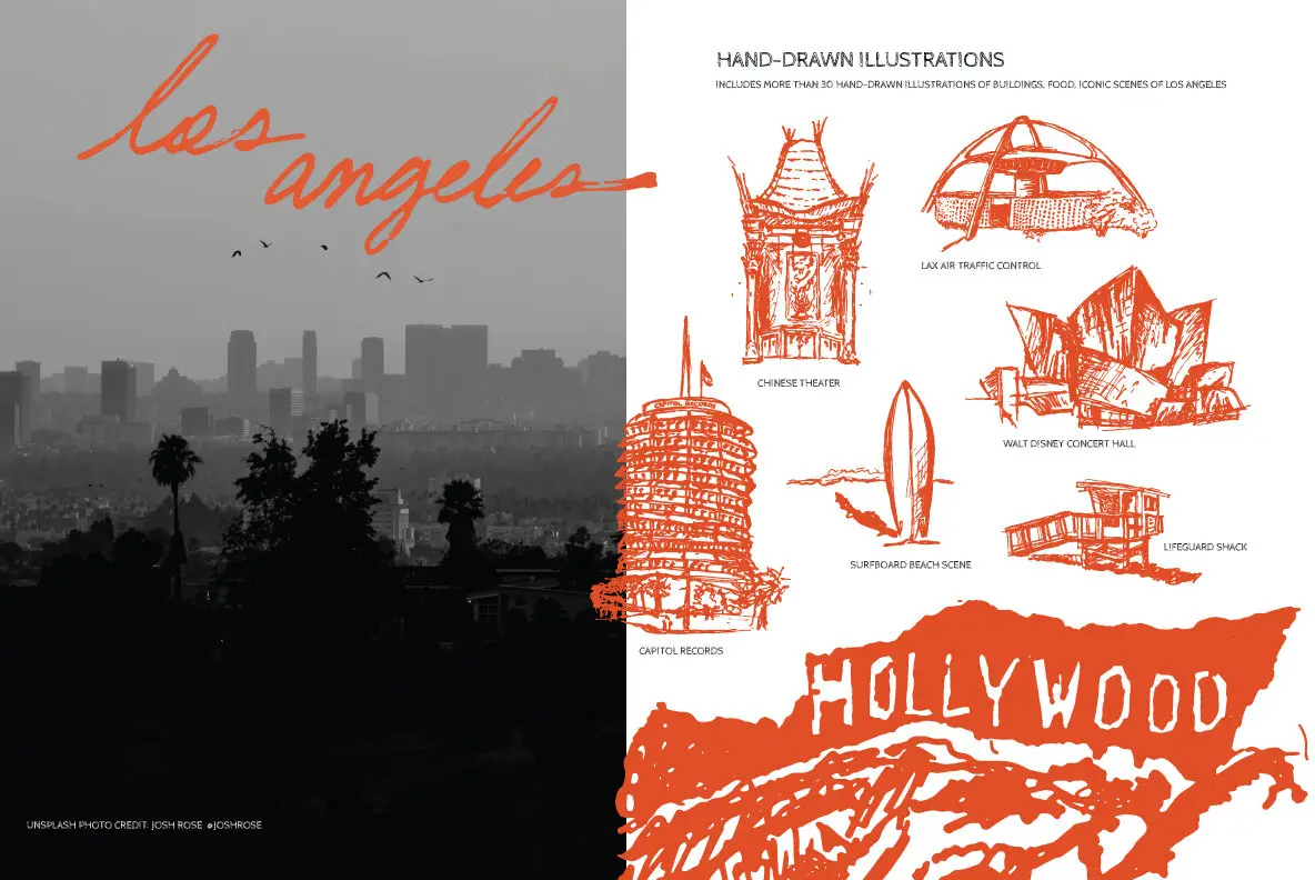Los Angeles Illustrations and Patterns Graphics - YouWorkForThem