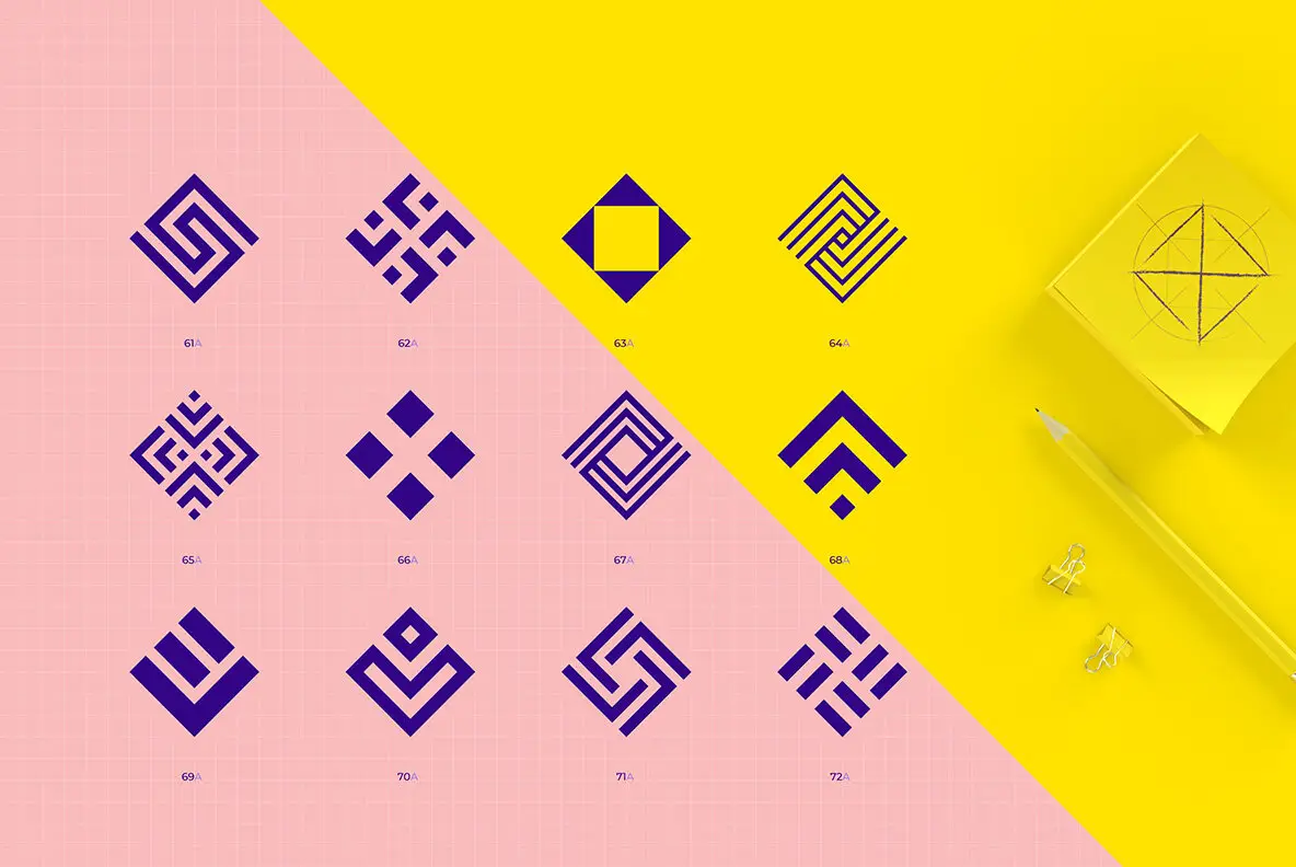 96 Geometric Shapes Logo Marks Collection VOL.1 Graphics - YouWorkForThem