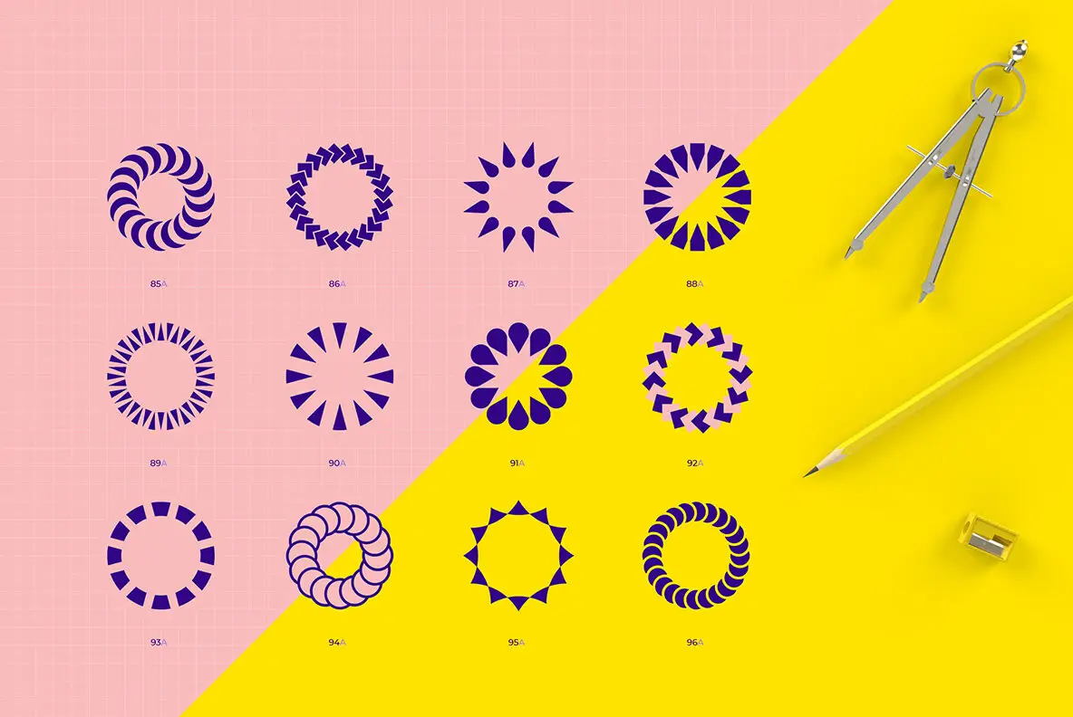 96 Geometric Shapes Logo Marks Collection VOL.1 Logos - YouWorkForThem