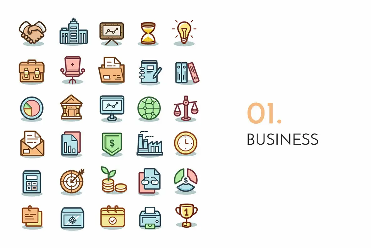 Capitalist Flat Icons Collection Graphics - YouWorkForThem