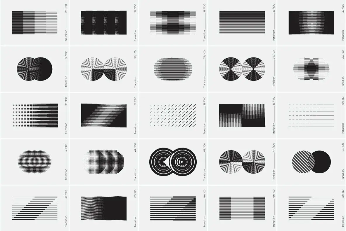 100 Transition Shapes Abstract - YouWorkForThem