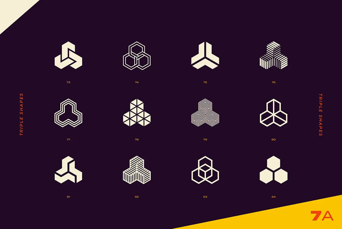 96 Abstract Logo Marks Geometric Shapes Collection Graphics ...