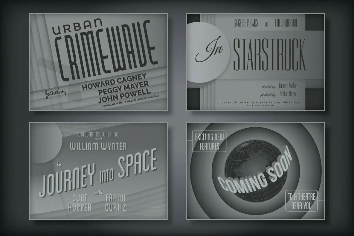 Vintage Movie Titles Design Templates Typography - YouWorkForThem