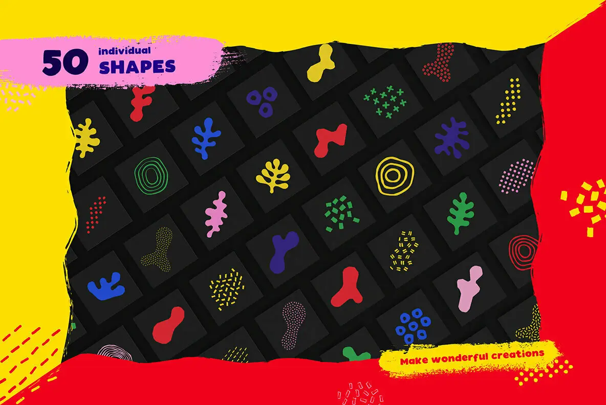 100 Hand-drawn Seamless Patterns and Shapes Graphics - YouWorkForThem