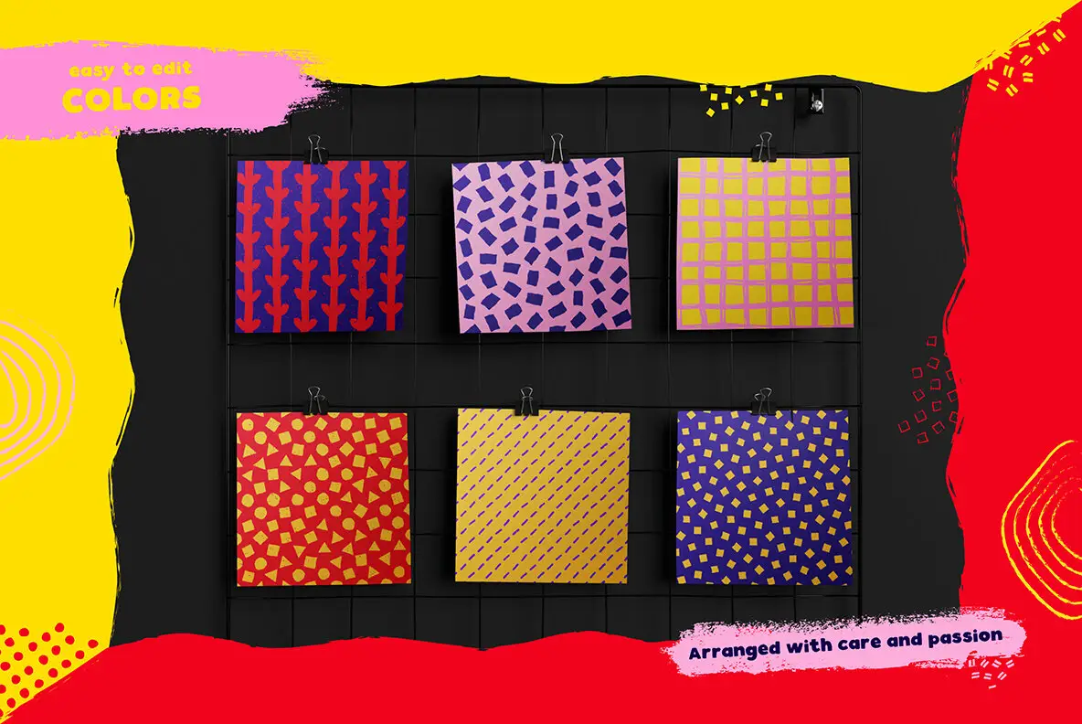 100 Hand-drawn Seamless Patterns and Shapes Graphics - YouWorkForThem