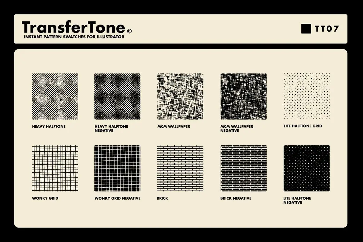 TransferTone - Dry Transfer Patterns for Adobe Illustrator - YouWorkForThem