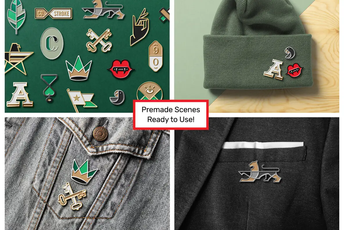 Logo Enamel Pin Mockup Graphics - YouWorkForThem