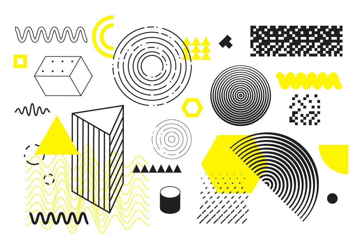 206 Vector Shapes Posters Set Graphics - YouWorkForThem